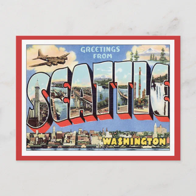 Greetings From Seattle, Washington USA Postcard | Zazzle
