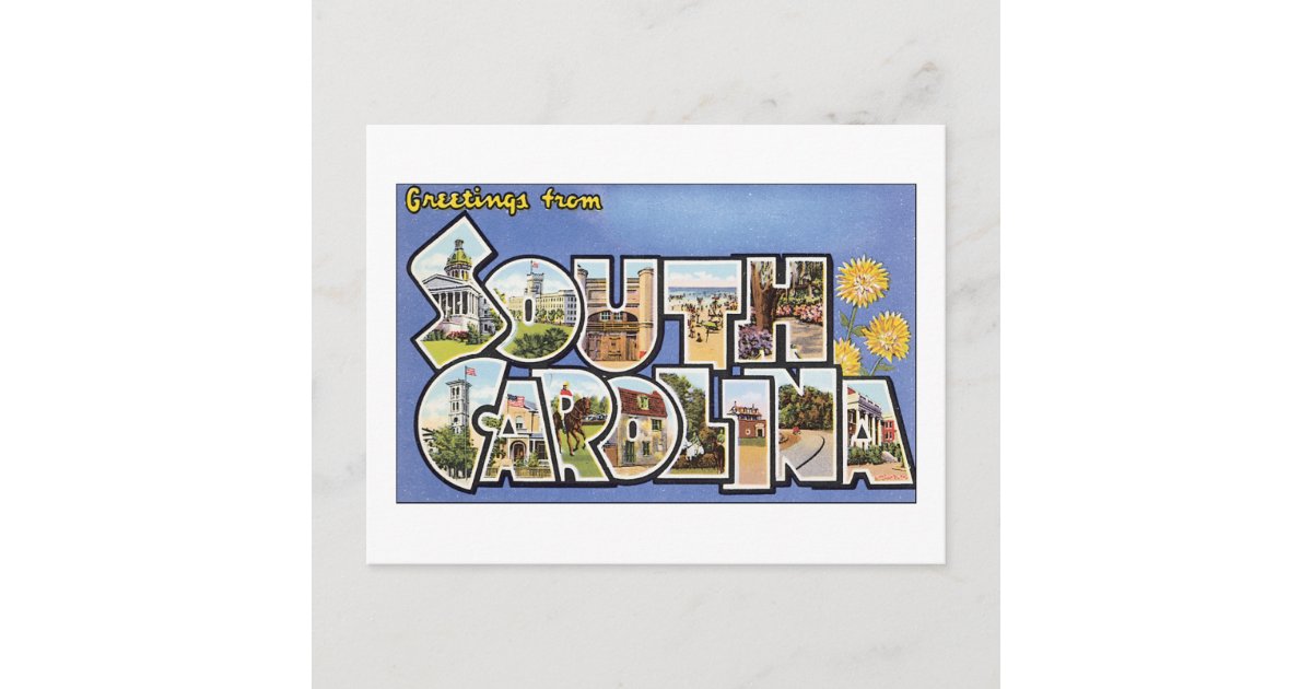 Greetings from South Carolina Postcard | Zazzle