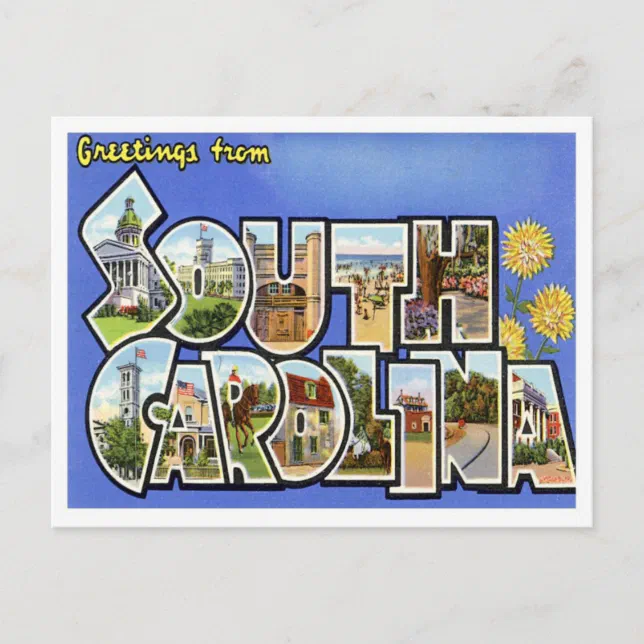 Greetings From South Carolina SC Postcard | Zazzle