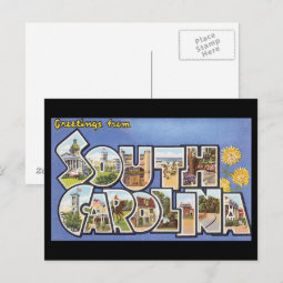 Greetings from South Carolina_Vintage Travel Postcard | Zazzle