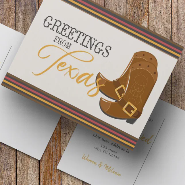 Greetings From Texas Moving Announcement Postcard | Zazzle