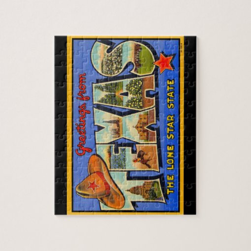 Greetings from Texas the Lone Star State Puzzle | Zazzle