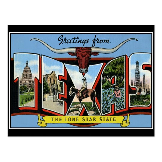 Greetings from Texas Vintage Postcard | Zazzle.com