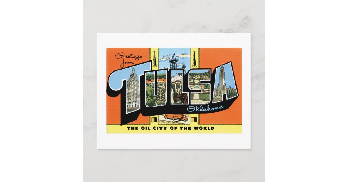 Greetings from Tulsa, Oklahoma! Postcard | Zazzle