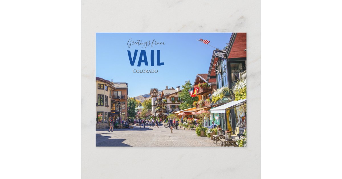 Greetings from Vail Colorado Downtown Postcard | Zazzle