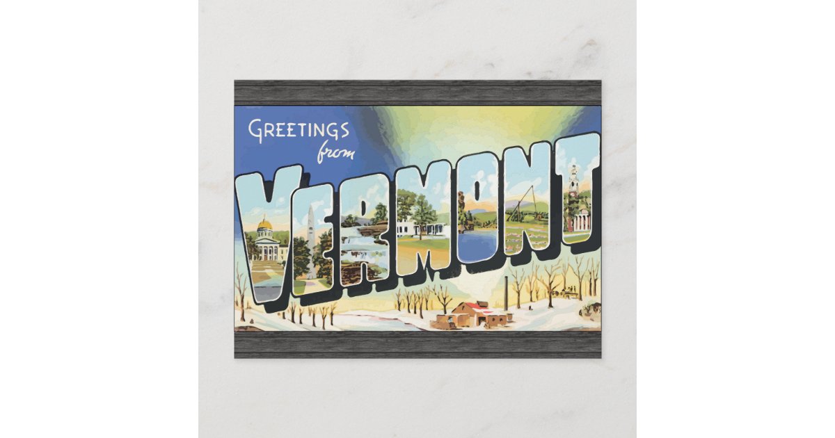 Greetings From Vermont, Vintage Postcard | Zazzle
