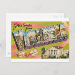Greetings From Virginia Postcard | Zazzle