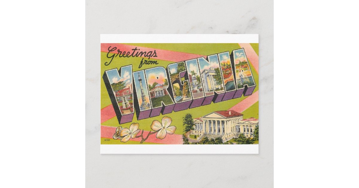 Greetings From Virginia Postcard | Zazzle