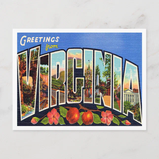 Greetings from Virginia Vintage Travel Postcard | Zazzle