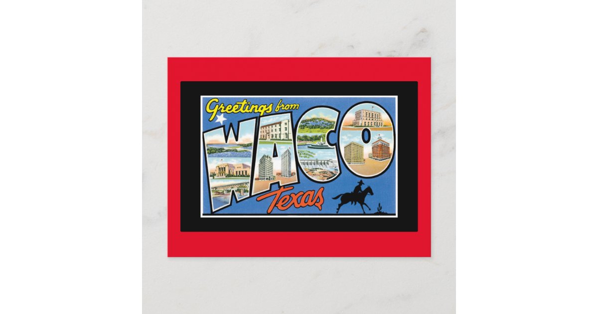 Greetings from Waco Texas Postcard | Zazzle