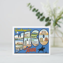 Greetings From Waco Texas US City Postcard | Zazzle
