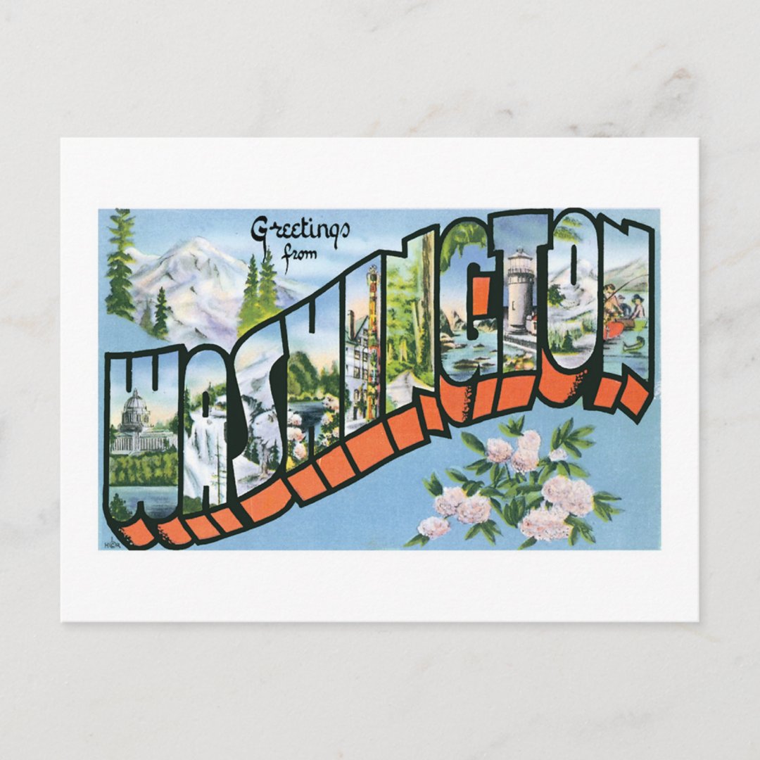 Greetings from Washington State Postcard | Zazzle
