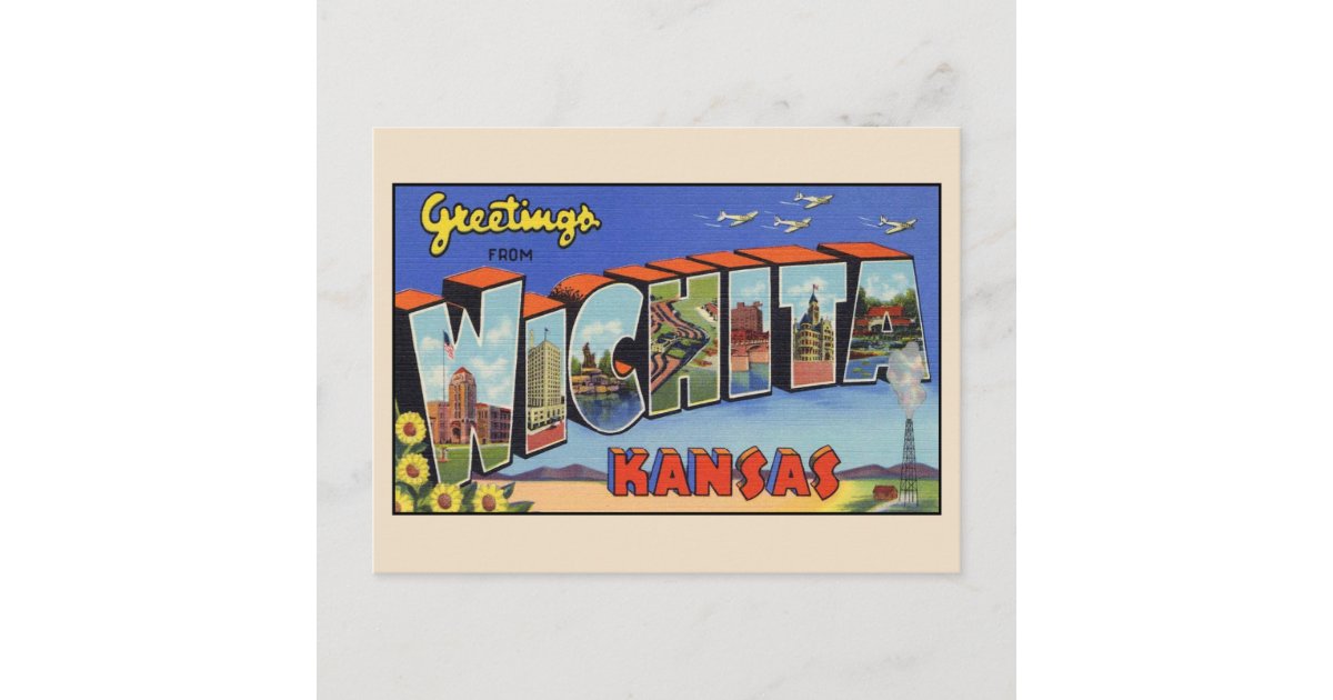 Greetings from Wichita Large Letter Postcard | Zazzle