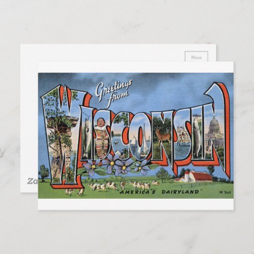 Greetings From Wisconsin Postcard | Zazzle
