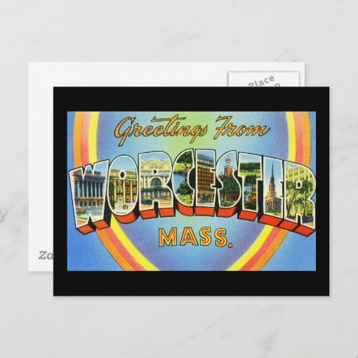 Greetings from Worcester Massachusetts Postcard | Zazzle