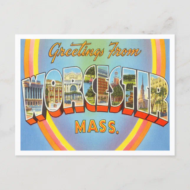 Greetings from Worcester, Massachusetts Travel Postcard | Zazzle