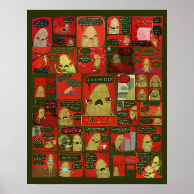 Gregg comic poster Laura Irrgang I survived 2020 | Zazzle
