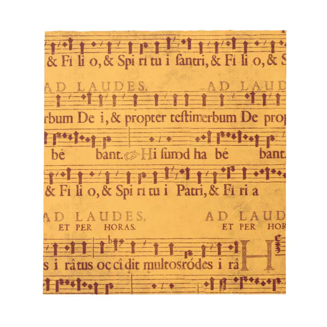 Gregorian chant music score notepad | Zazzle