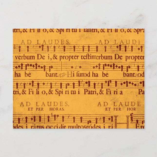 Gregorian chant music score postcard | Zazzle