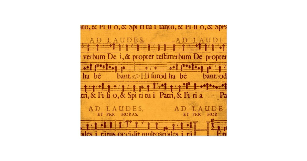Gregorian chant music score postcard | Zazzle.com
