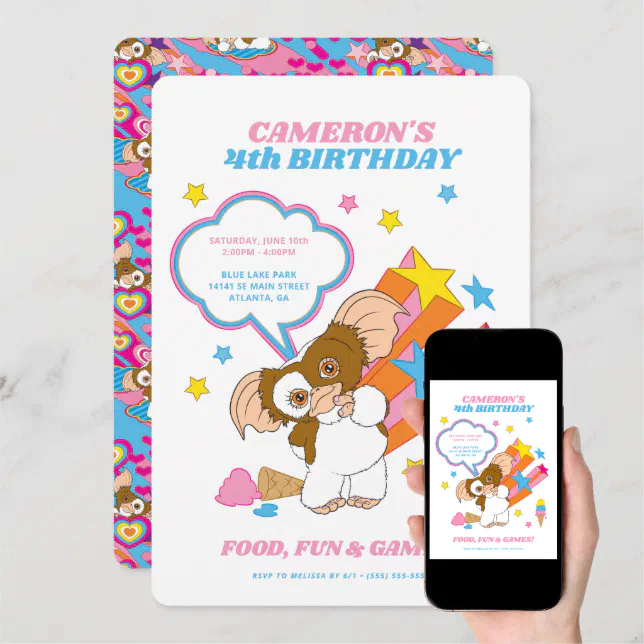 Gremlins | Gizmo Birthday Invitation | Zazzle