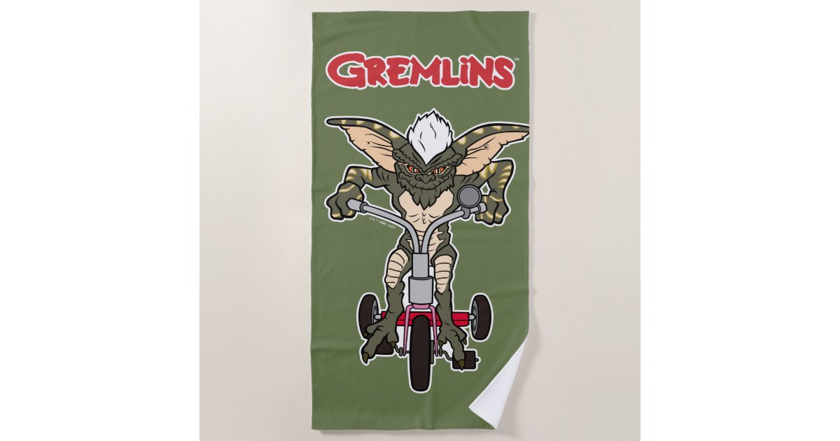 Gremlins | Stripe Riding Tricycle Beach Towel | Zazzle
