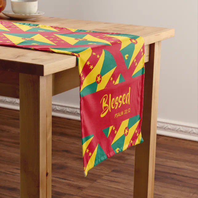 GRENADA Blessed Christian Scripture Short Table Runner | Zazzle