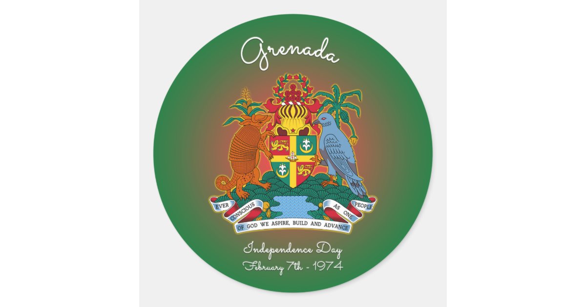 Grenada Coat of Arms Classic Round Sticker | Zazzle