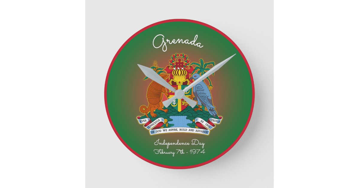 Grenada Coat of Arms Round Clock | Zazzle