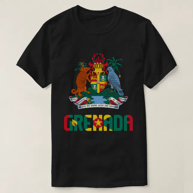 Grenada Flag and Coat Of Arms Patriotic T-Shirt | Zazzle