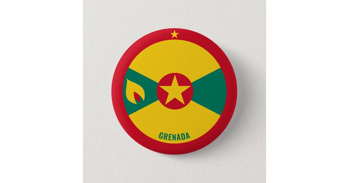 Grenada Flag Charming Patriotic Button | Zazzle