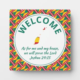 GRENADA FLAG Christian Welcome Plaque | Zazzle