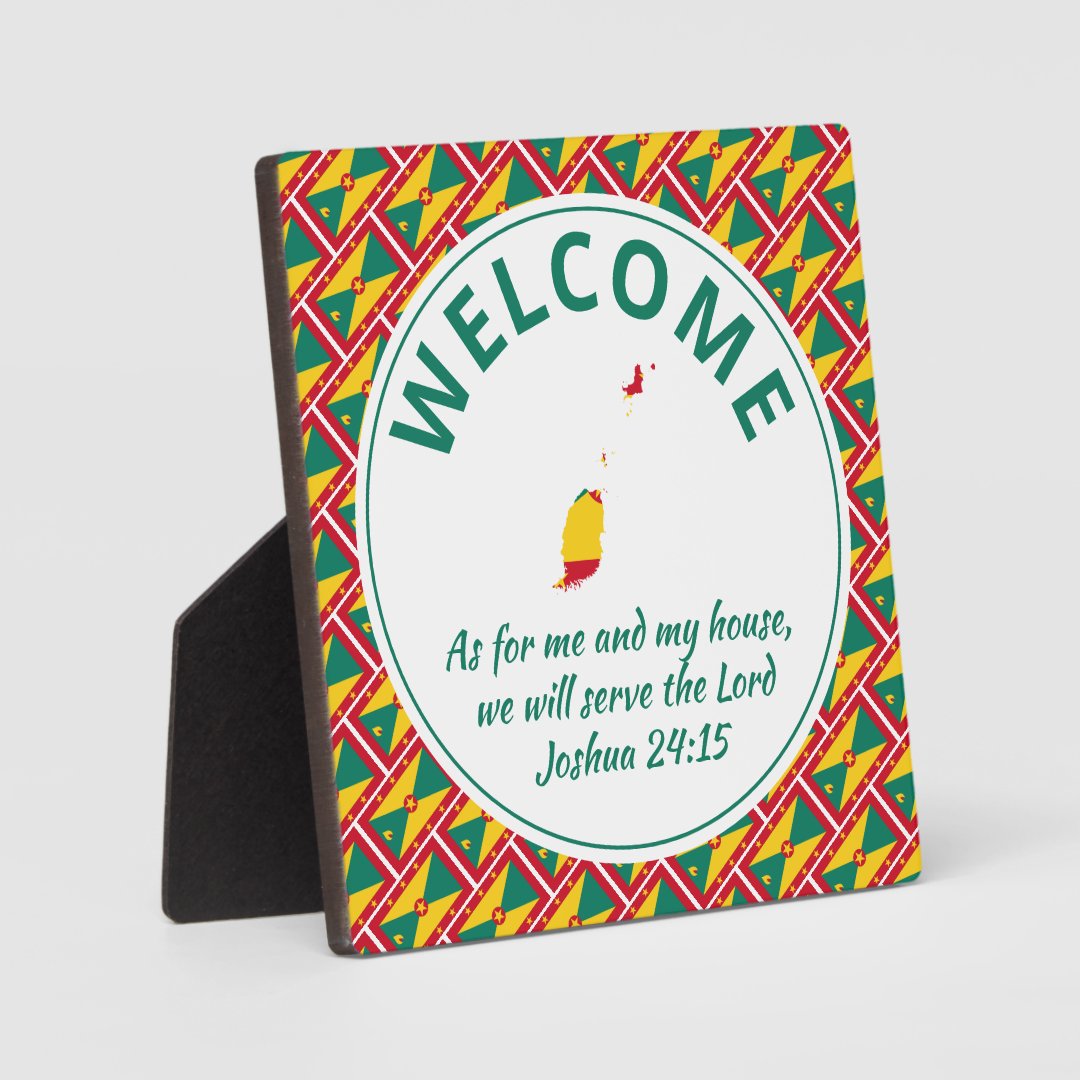 GRENADA FLAG Christian Welcome Plaque | Zazzle