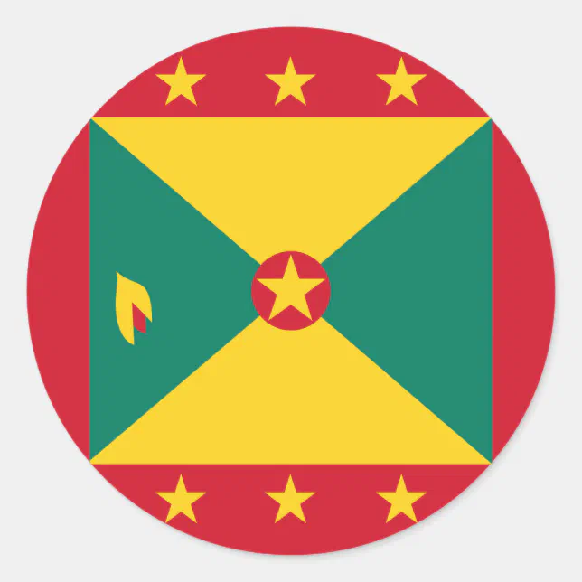 Grenada Flag Classic Round Sticker | Zazzle