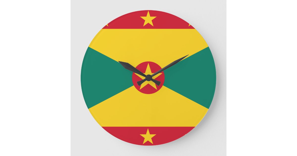 Grenada Flag Large Clock | Zazzle