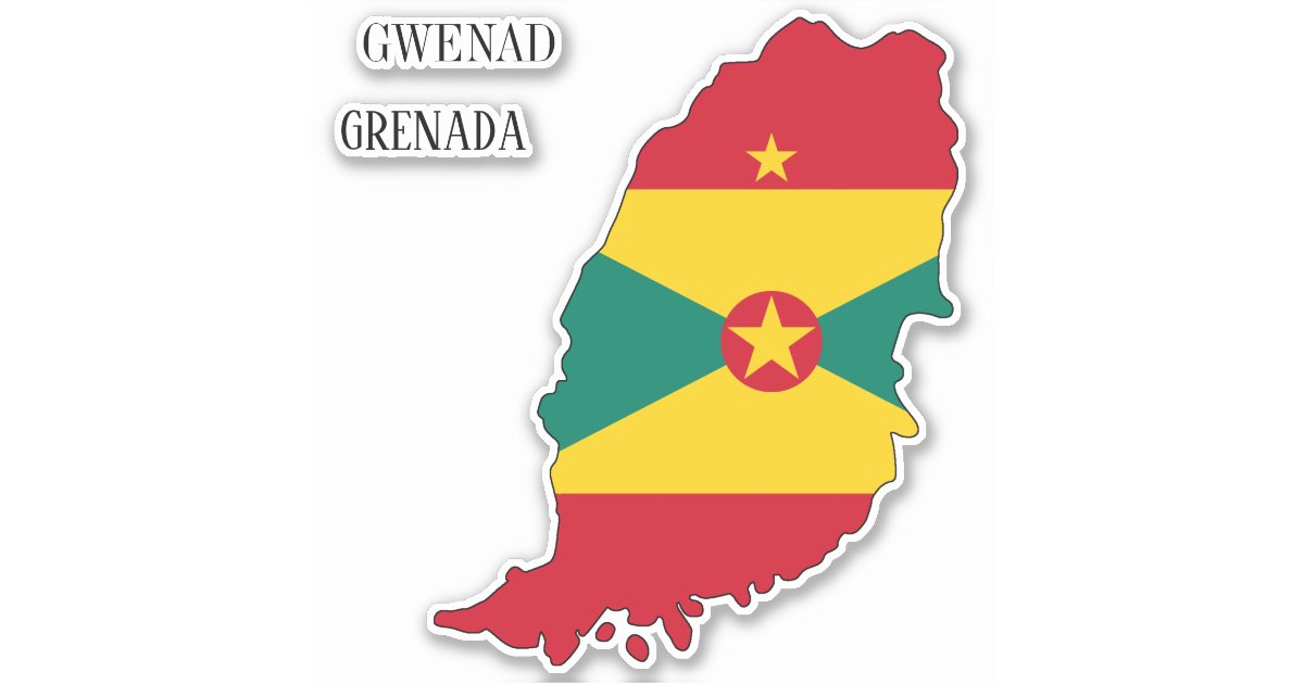 Grenada Flag Map Sticker | Zazzle