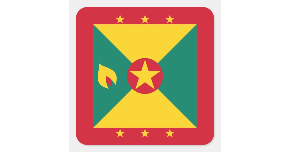 Grenada Flag Square Sticker | Zazzle