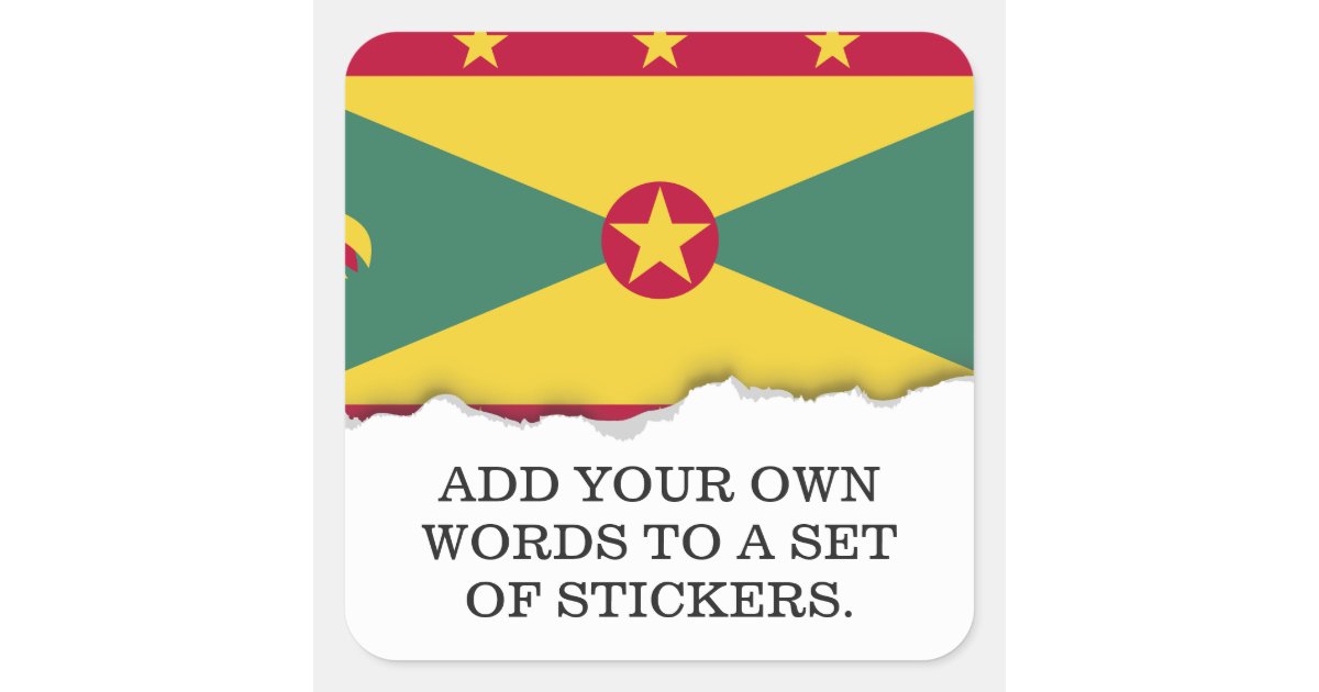 Grenada Flag Square Sticker | Zazzle