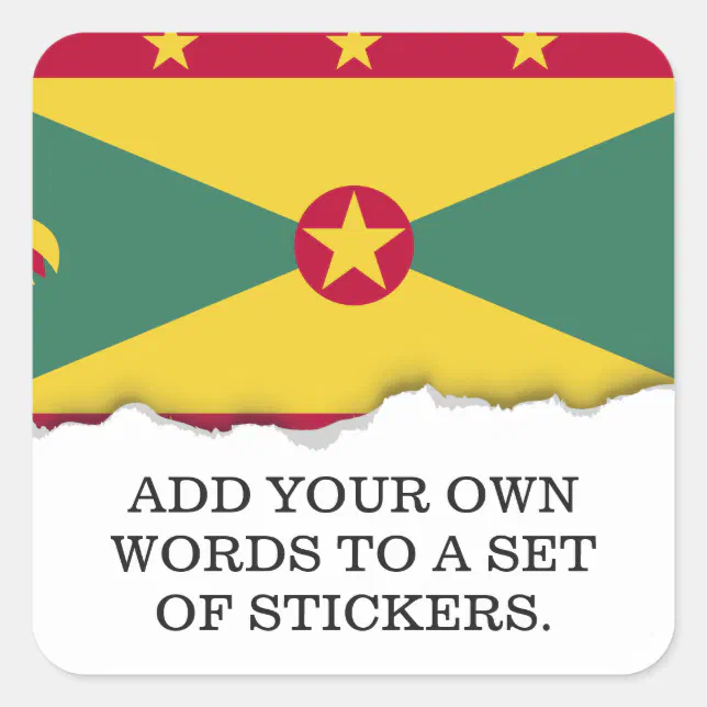 Grenada Flag Square Sticker | Zazzle