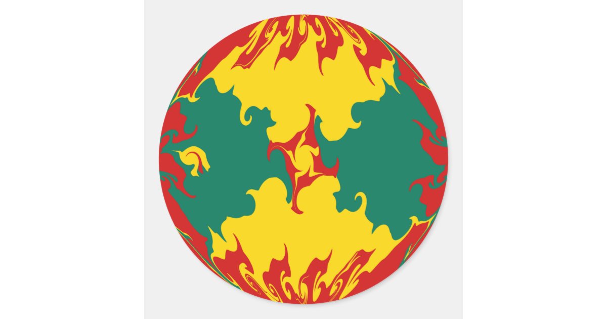 Grenada Gnarly Flag Classic Round Sticker | Zazzle
