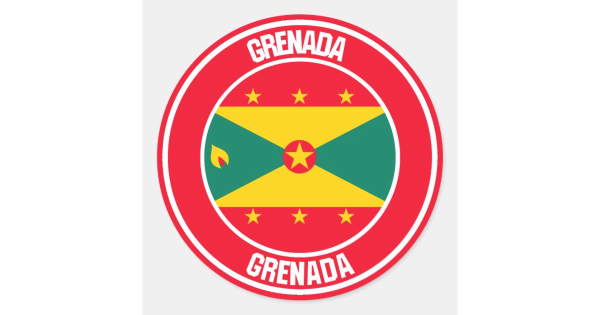 Grenada Round Emblem Classic Round Sticker | Zazzle