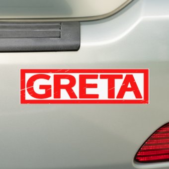Greta Stamp Bumper Sticker | Zazzle