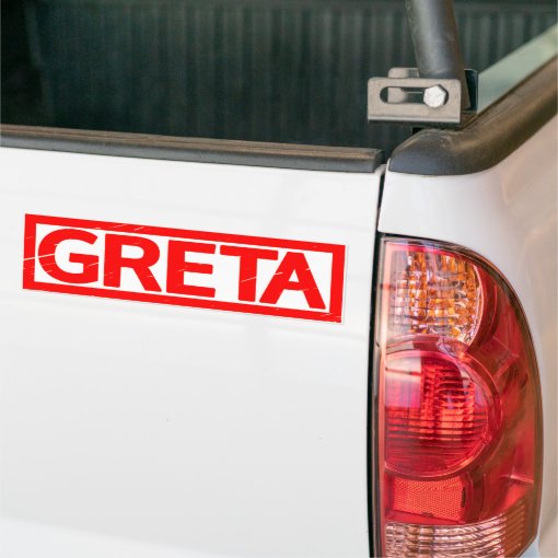 Greta Stamp Bumper Sticker | Zazzle