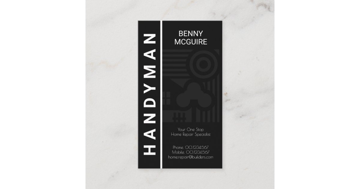 Grey Abstract Home Landscape Motif Builder Business Card | Zazzle