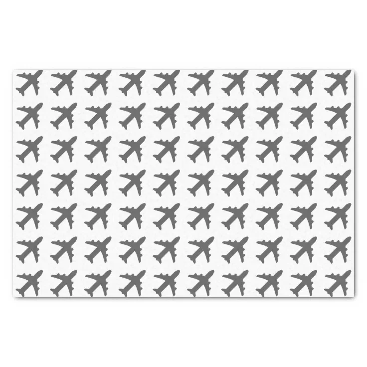 Grey Airplanes Tissue Paper | Zazzle