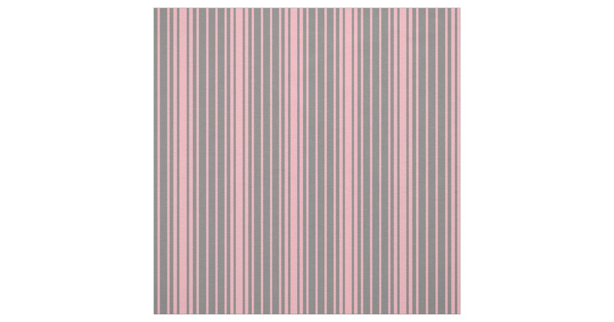 Grey and Light Pink Stripes Pattern Fabric | Zazzle