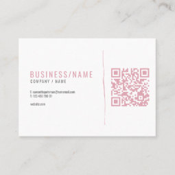 Grey and pink QR code business card | Zazzle