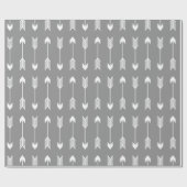 Grey and White Arrows Pattern Wrapping Paper | Zazzle