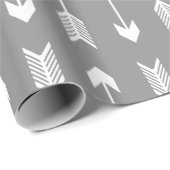 Grey and White Arrows Pattern Wrapping Paper | Zazzle
