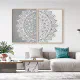 Grey and White Mandala Wall Art Set of 2 Prints | Zazzle